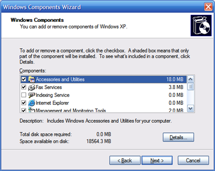 Techrifica: Remove Optional Windows XP Components